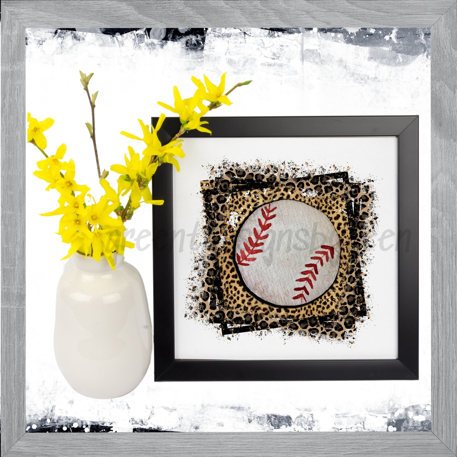 Baseball Distressed Background Png Leopard Baseball - Etsy