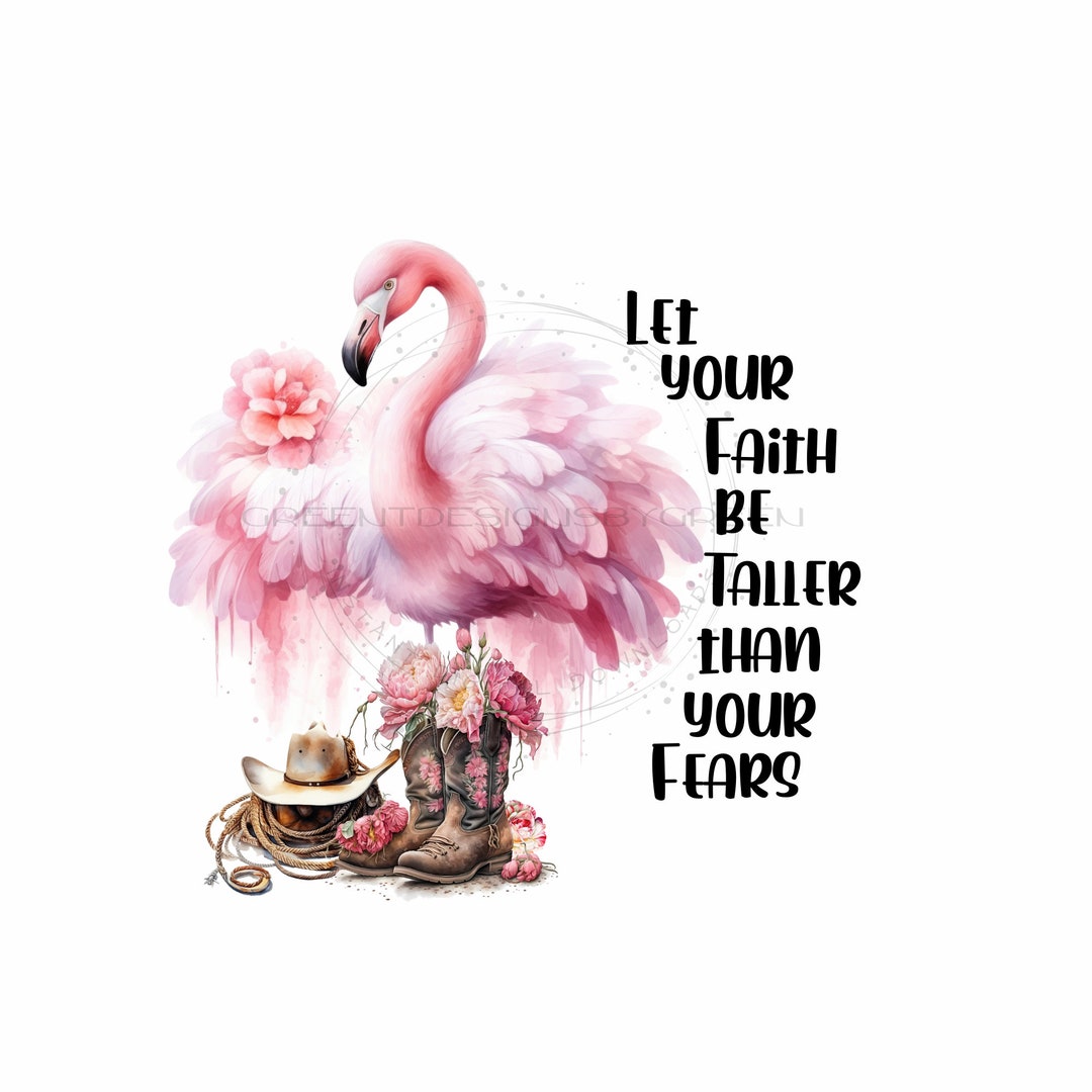 Flamingo Digital Downloadable PNG With Pink Flamingo Wearing Cowboy ...