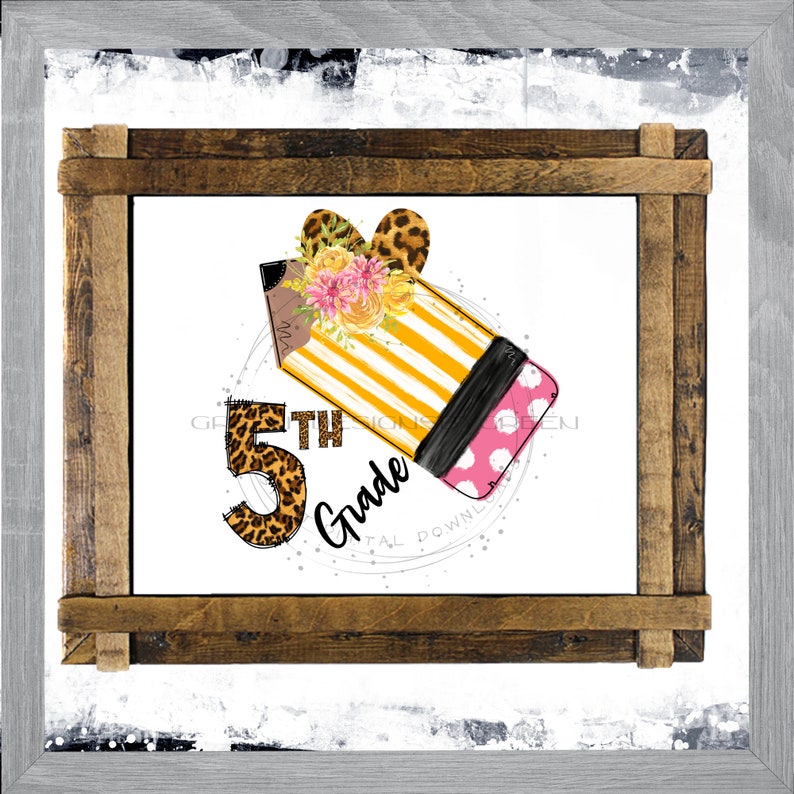 Back to School PNG 5th Grade PNG School Pencil Sublimation - Etsy