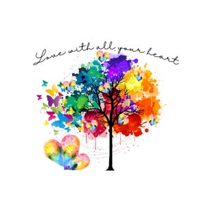 Vibrant Rainbow Tree Sublimation PNG LGBTQ Pride Clipart Digital ...