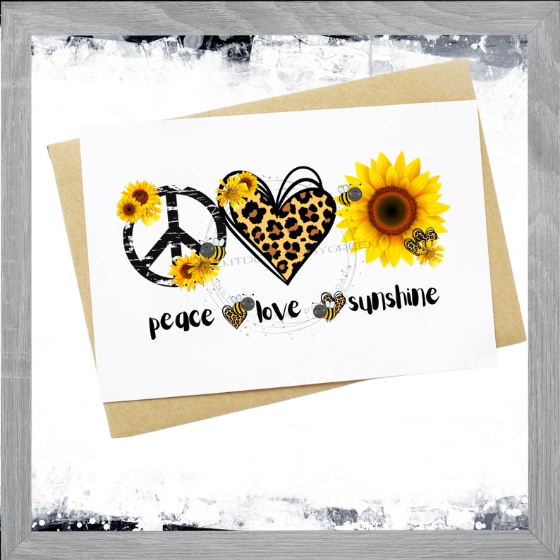 Peace Love Sunshine PNG File Rustic Sunflower Digital - Etsy
