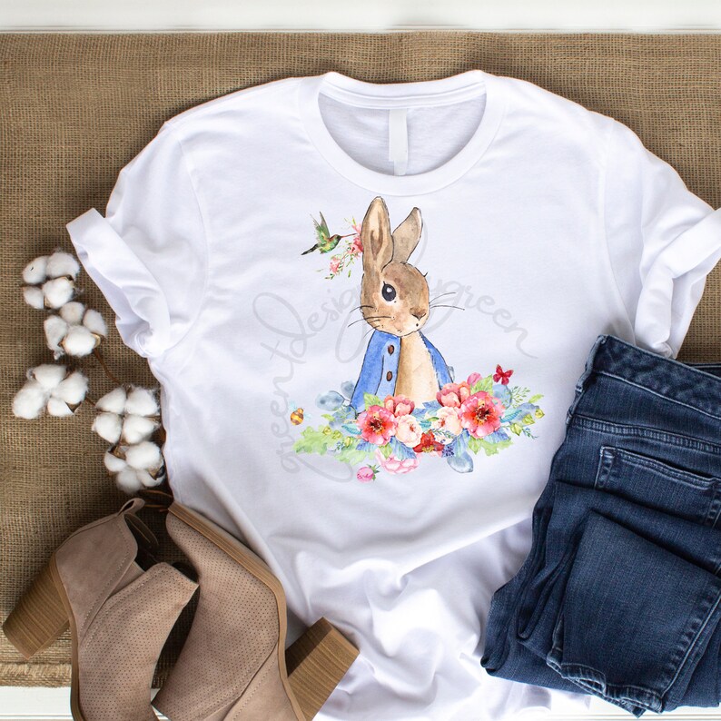 Peter Rabbit PNG Flower Clipart Bunny Sublimation Download | Etsy