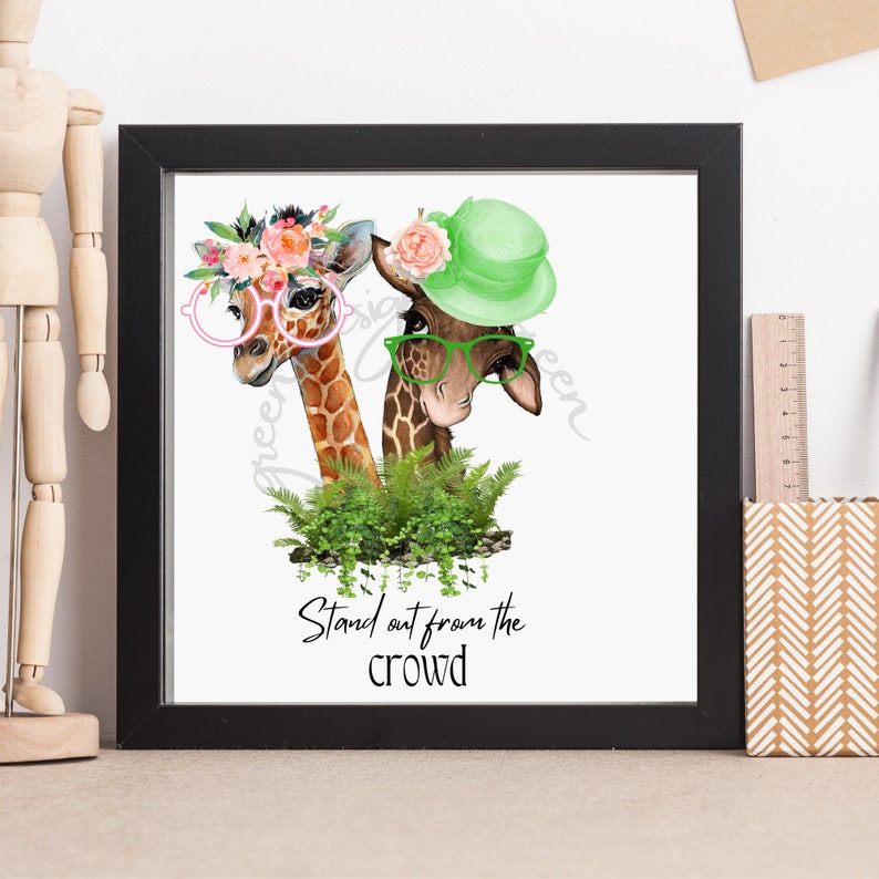 Giraffe PNG Download Funny Giraffe Clipart stand Out | Etsy