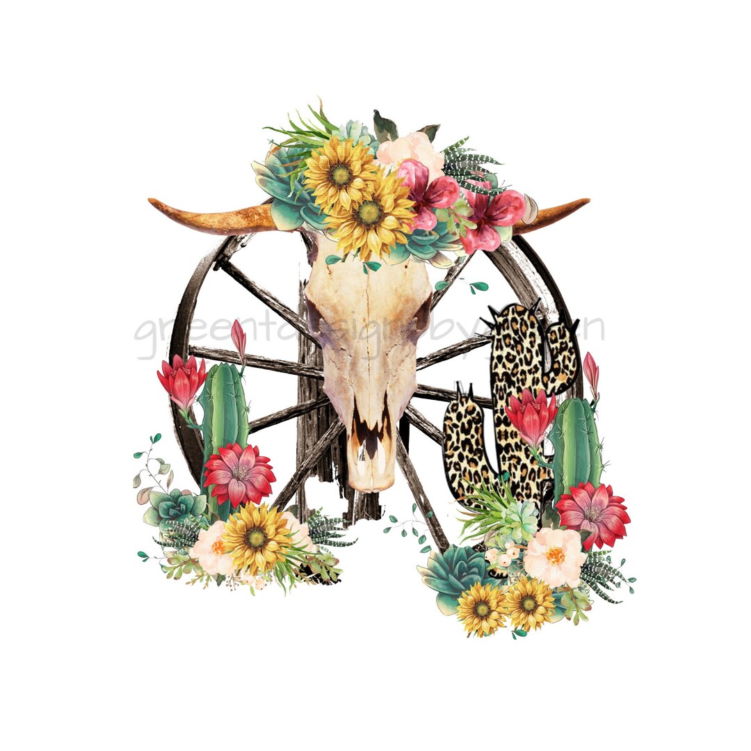 Instant Downloadable Western PNG Leopard Print Cactus and - Etsy