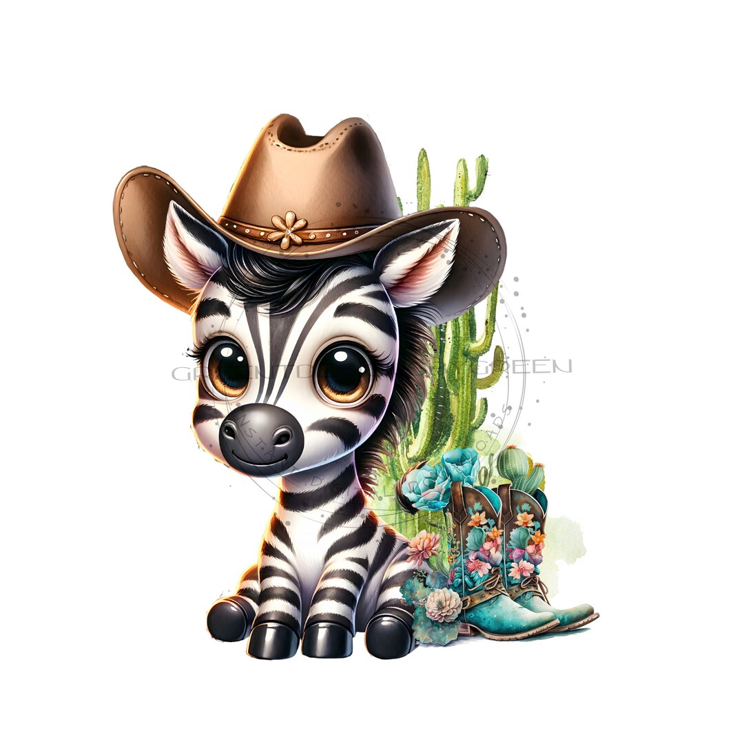 Western Cowboy Zebra PNG, Funny Zebra PNG, Zebra With Cowboy Boots ...