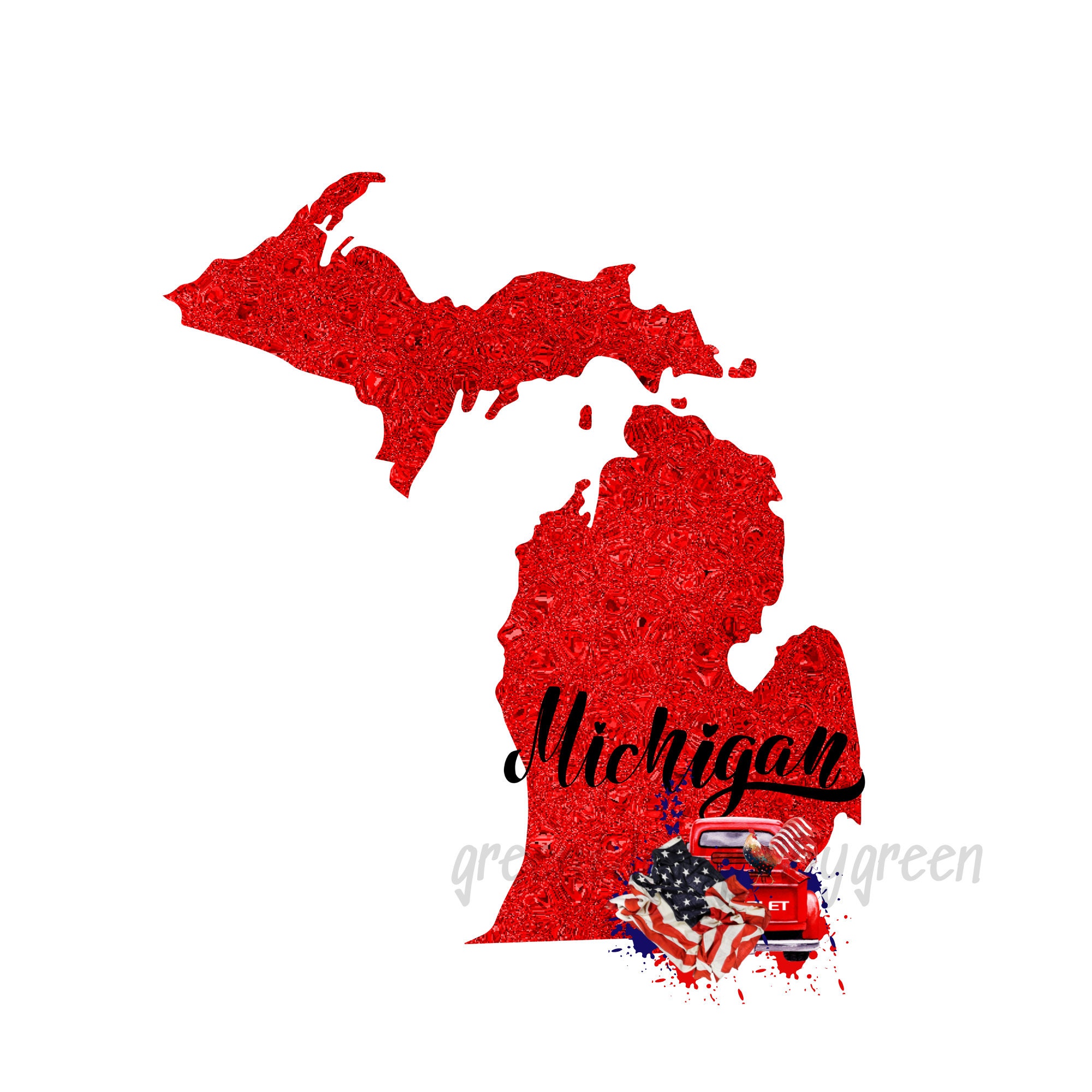 Michigan State Map Clipart