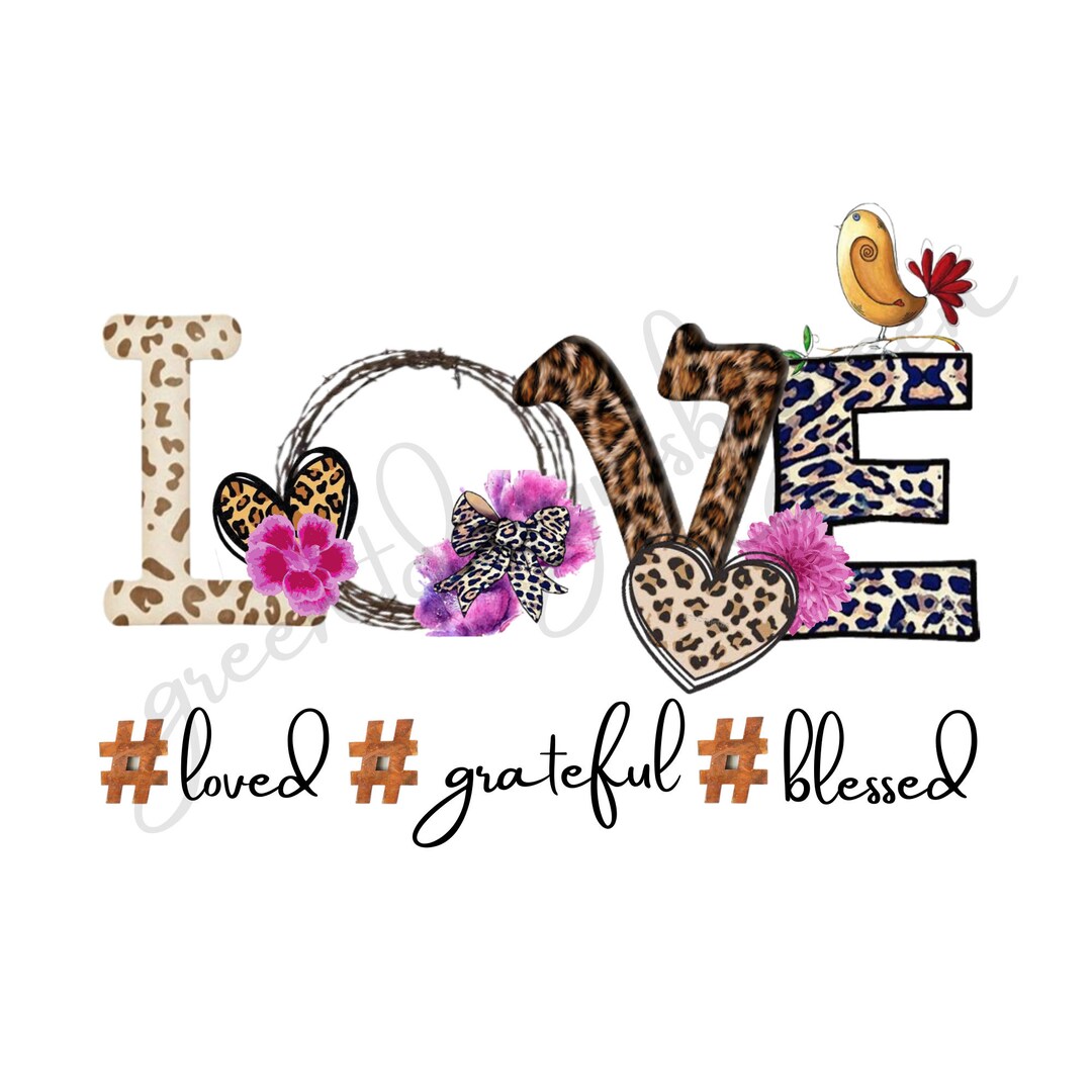 Love Spell Clipart – Leopard Print Letters, Floral Barbed Wire (PNG ...