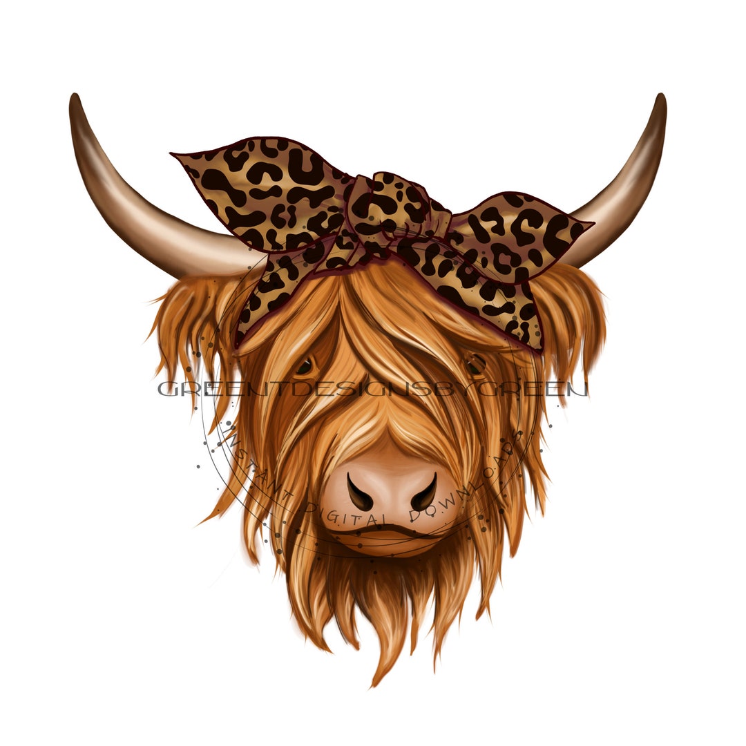Long Hair Cow PNG Image, Highland Cow Face Clipart, Western PNG File ...