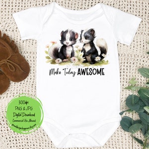 Cute Forest Skunk Png-pair of Skunks Sublimation-white Flower ...