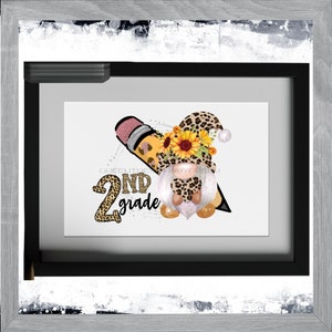 Back to School PNG 2nd Grade School PNG Leopard Print Gnome - Etsy