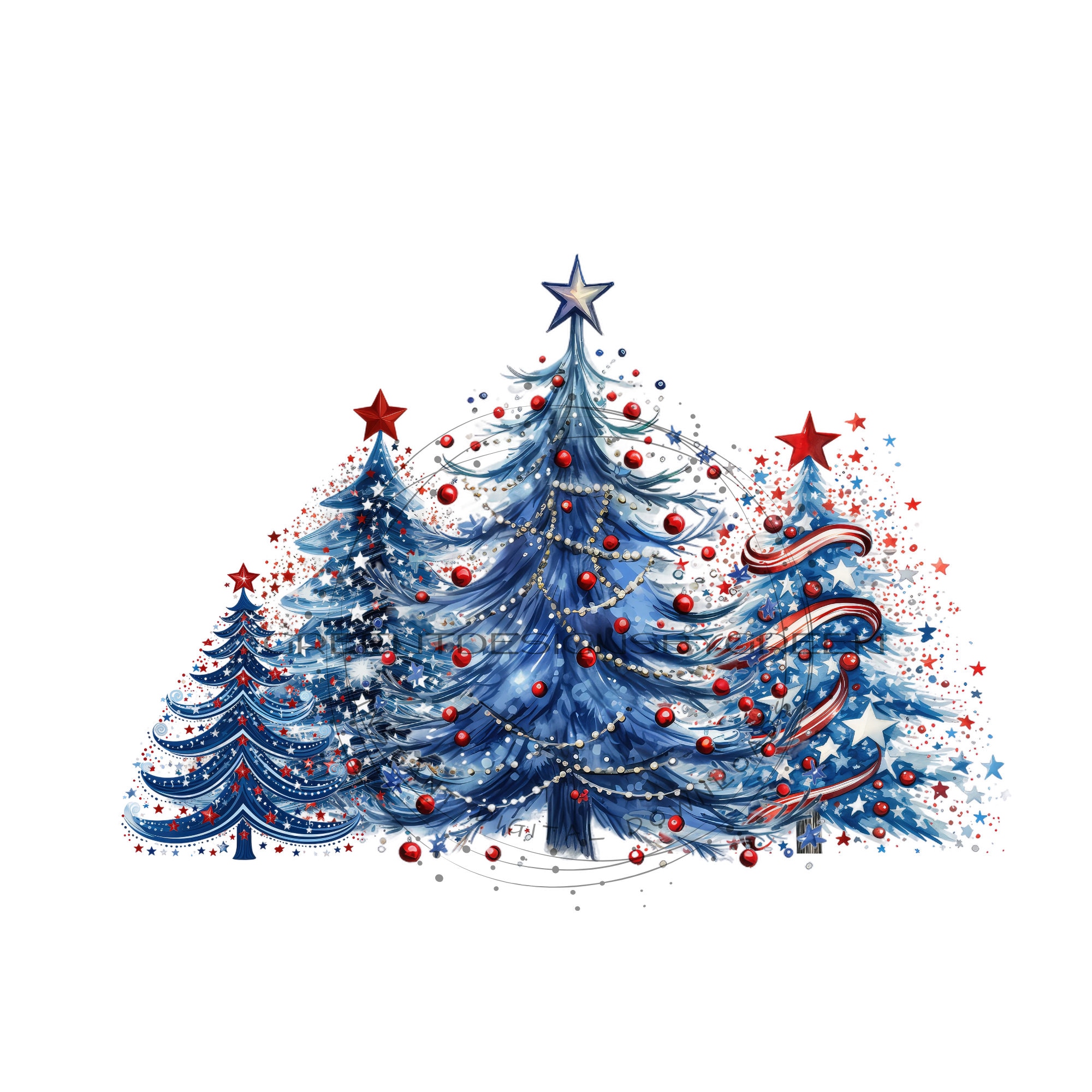 Blue Christmas Tree Background