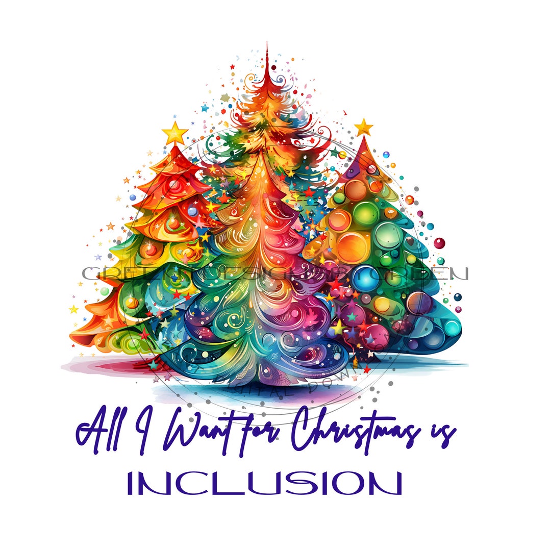 Rainbow Gay Pride Holiday Clipart - "all I Want for Christmas is ...