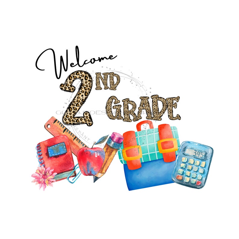 Back to School PNG Welcome 2nd Grade PNG School Supply - Etsy