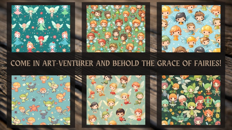 Cute Fairy | Digital Patterns 12 Pack - Seamless RPG Designs for Gaming ...