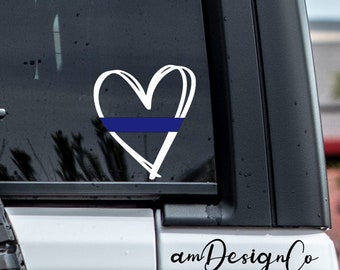 Thin Blue Line Decal - Etsy