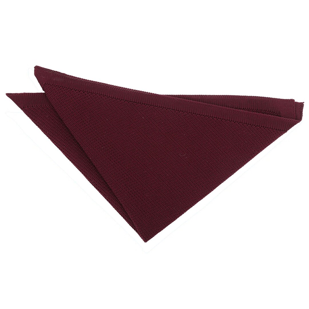 Plain Knitted Handkerchief Cabernet Red, Pocket Square, Party, Hanky ...