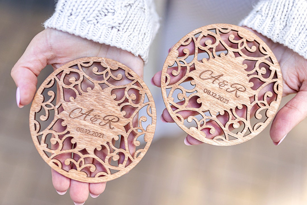 Personalized Wood Coasters: Rustic Wedding Favors for Guests - Etsy