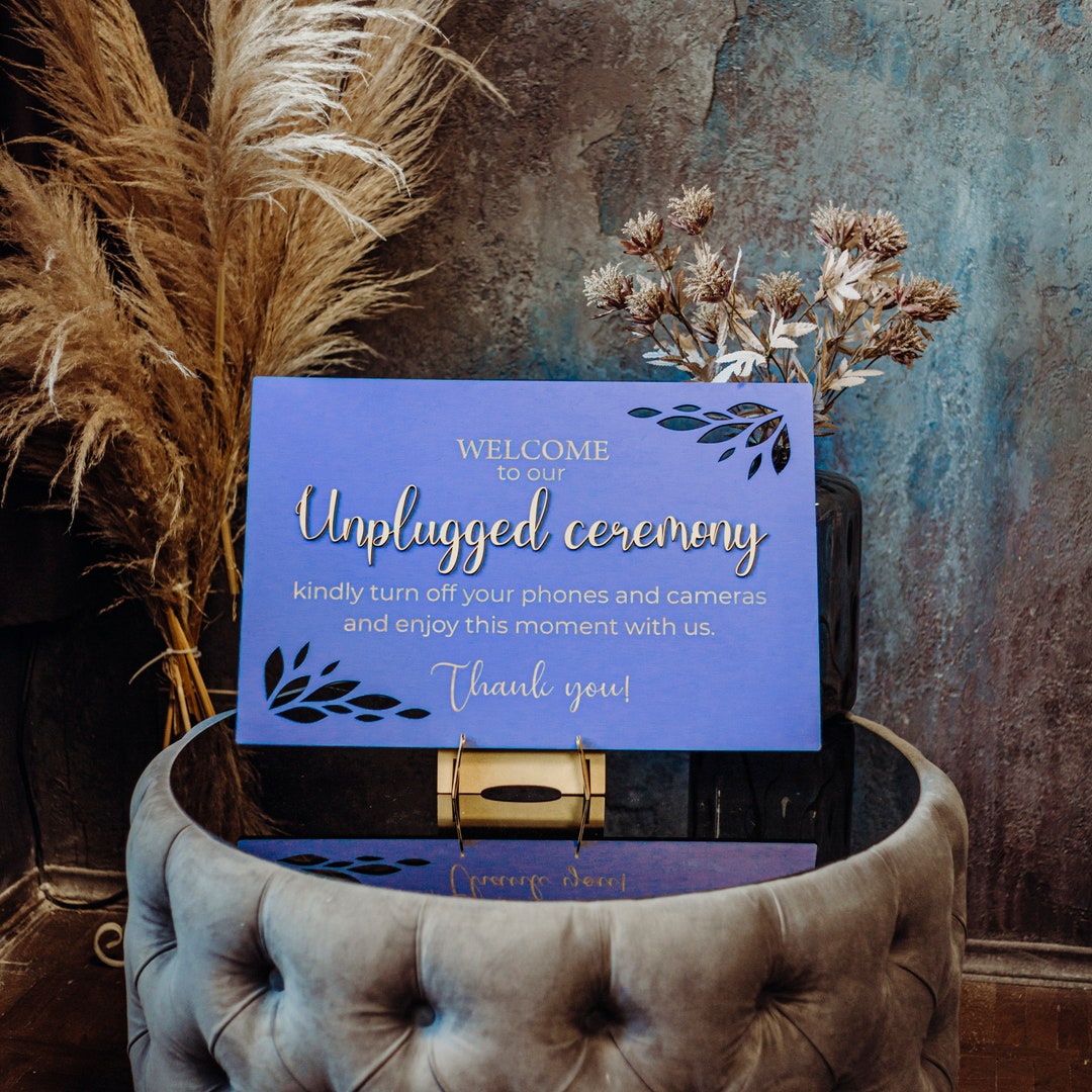 Engraved Unplugged Ceremony Wedding Sign: Custom Baltic Birch - Etsy