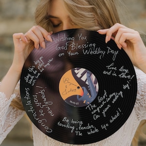 Personalized Vinyl Record Wedding Guest Book Alternative: Music Lover ...