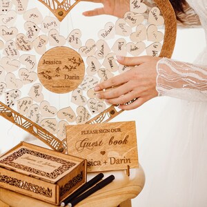 Wedding Guest Book Alternative, Drop Box Wedding Sign With Hearts ...