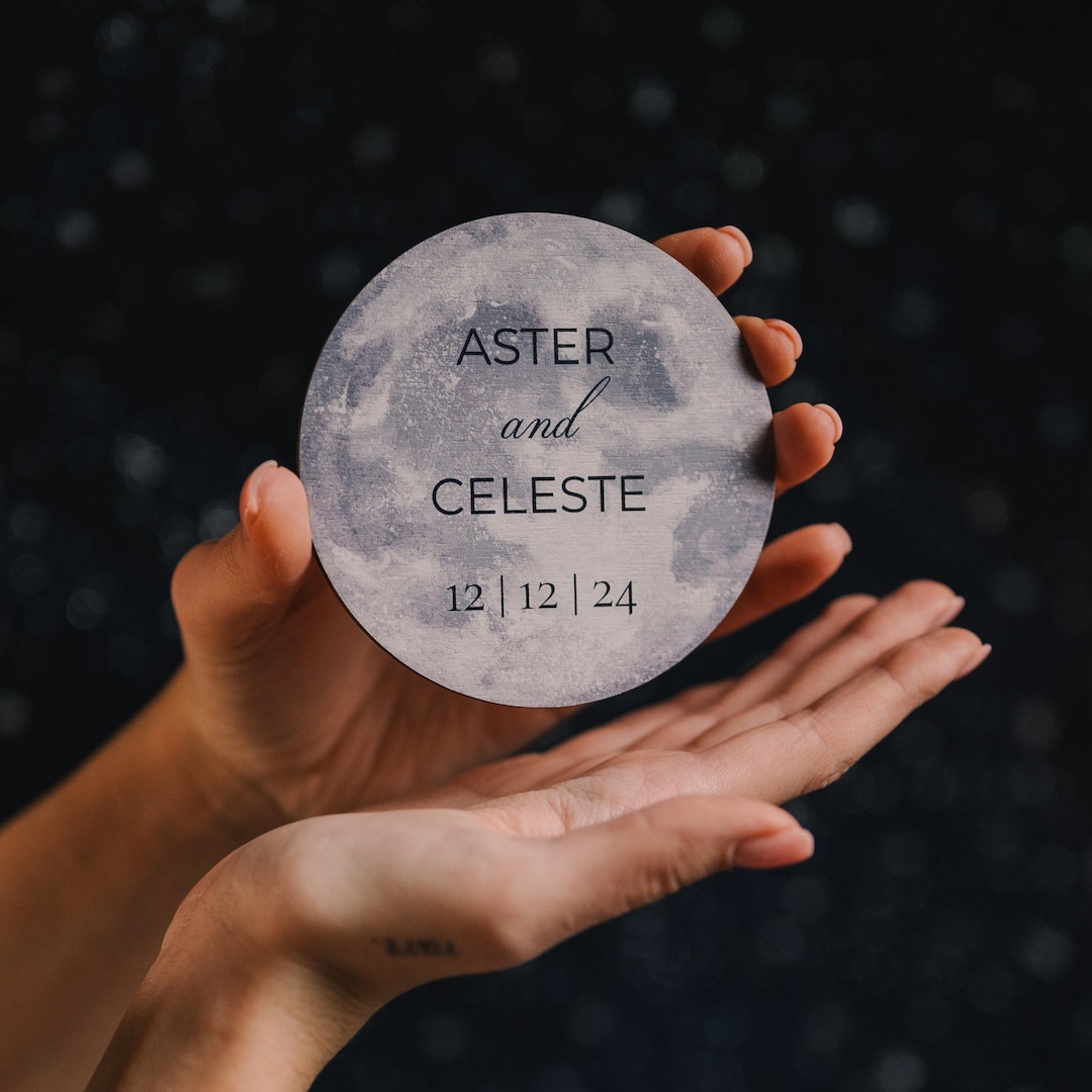 Moon Wedding Favors: Personalized Celestial Coasters, Witchy Theme - Etsy
