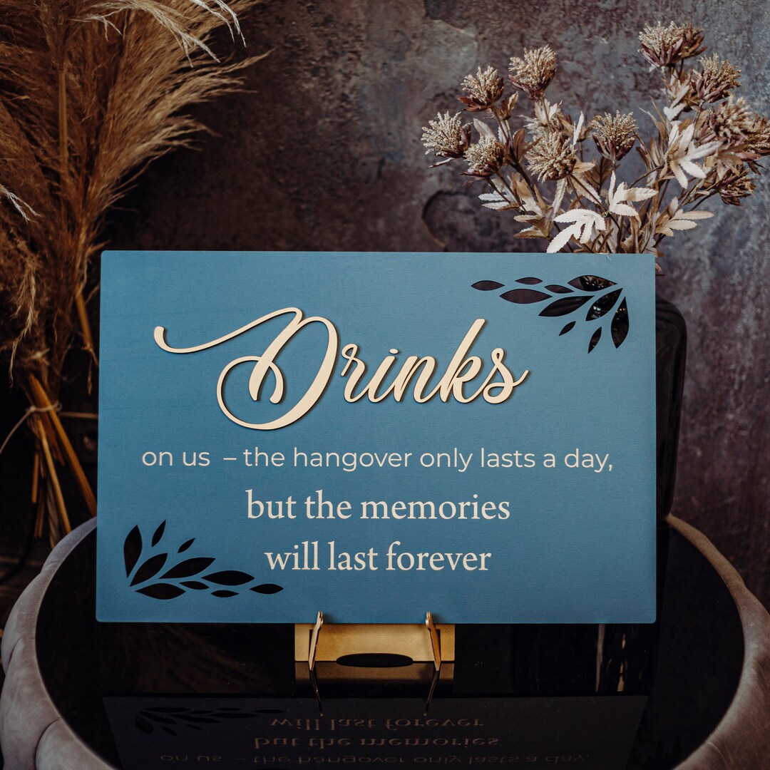 Custom Wedding Bar Sign: Engraved Baltic Birch, Open Bar Decor - Etsy