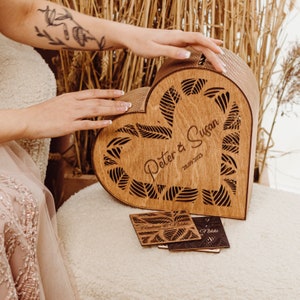 Personalized Heart Wedding Card Box: Rustic Wooden Gift - Etsy