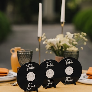 Vinyl Record Wedding Table Numbers: Retro Music Party Decor - Etsy