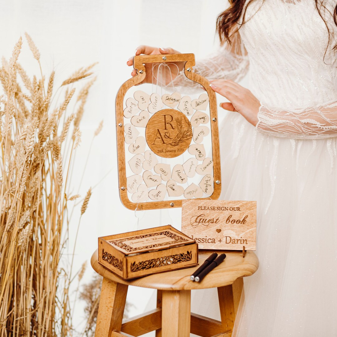 Mason Jar Wedding Guest Book: Rustic Barnhouse Decor - Etsy