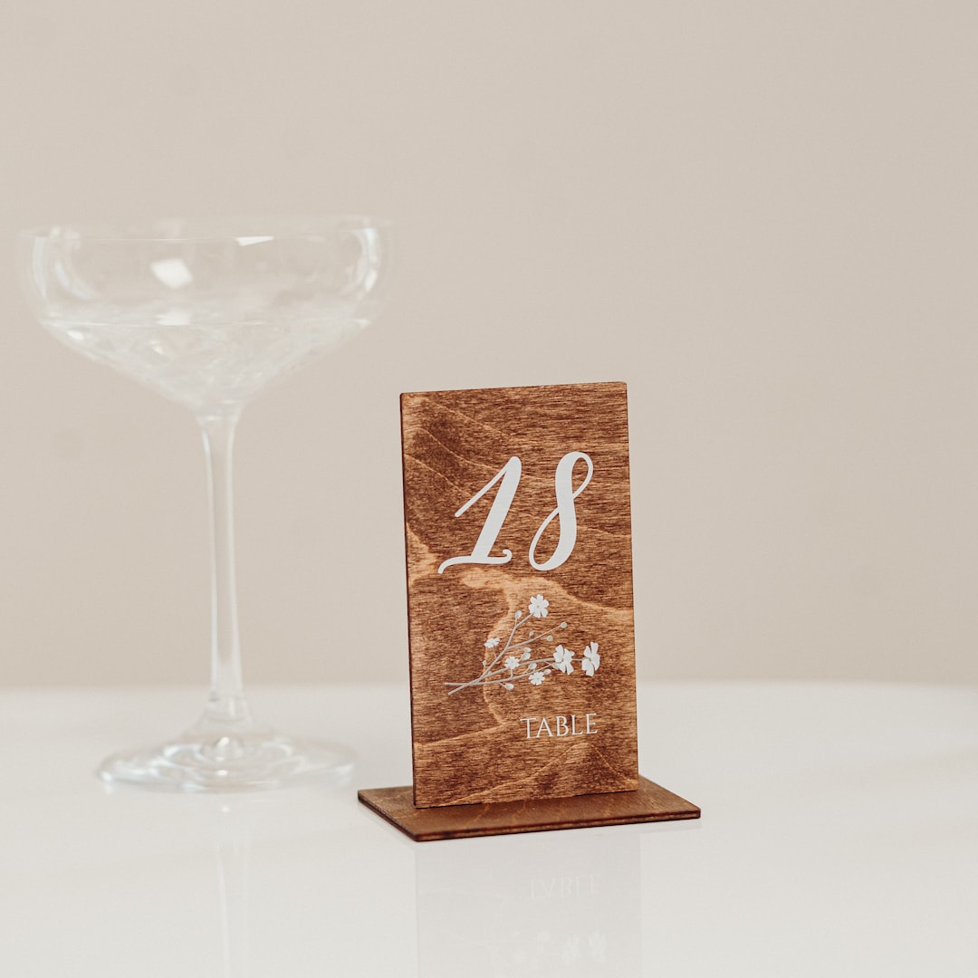 Wedding Table Numbers With Floral Design, Table Number Cards, Rustic ...