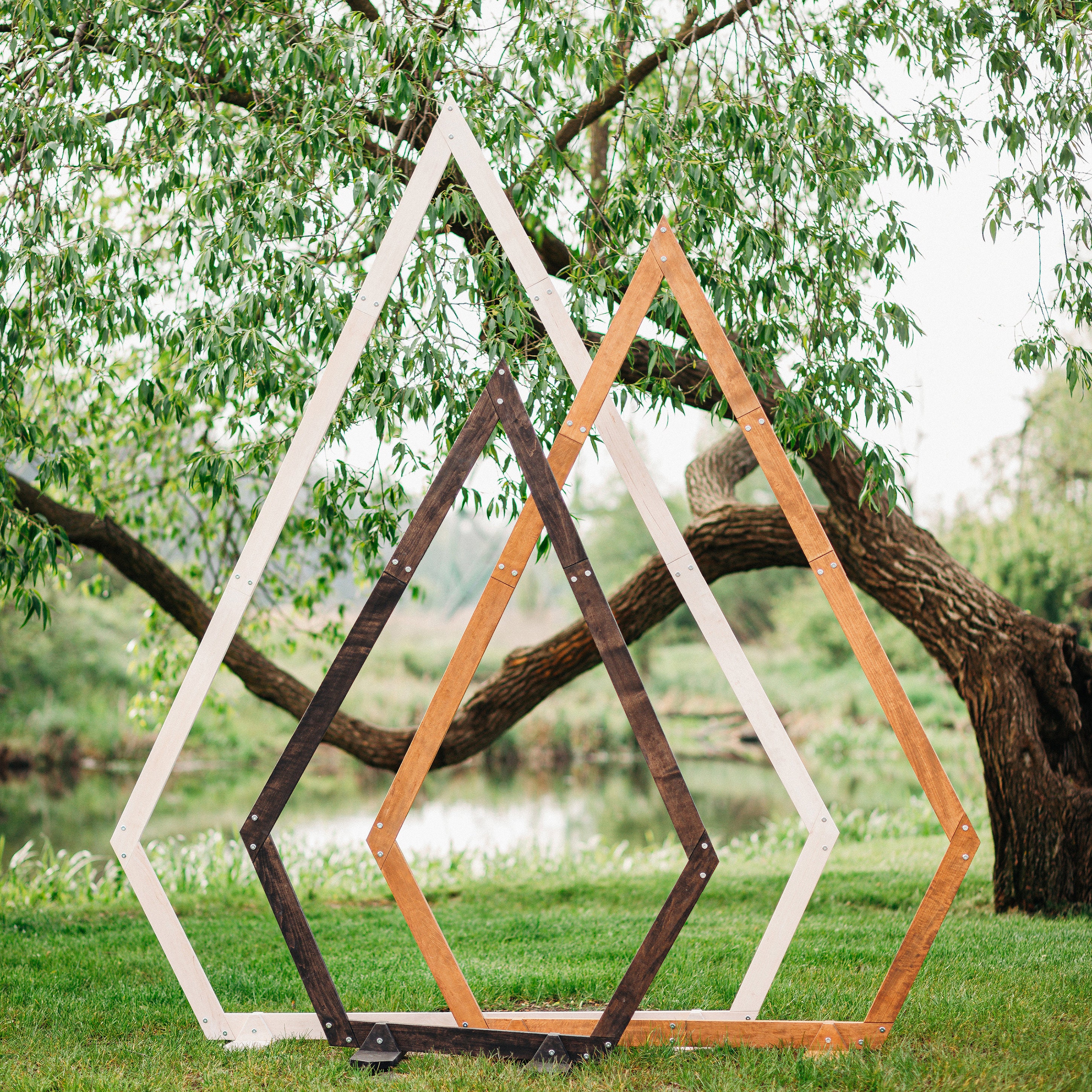 Diamond Shaped Wedding Arch Set: Alder Wood Arbor Decor - Etsy