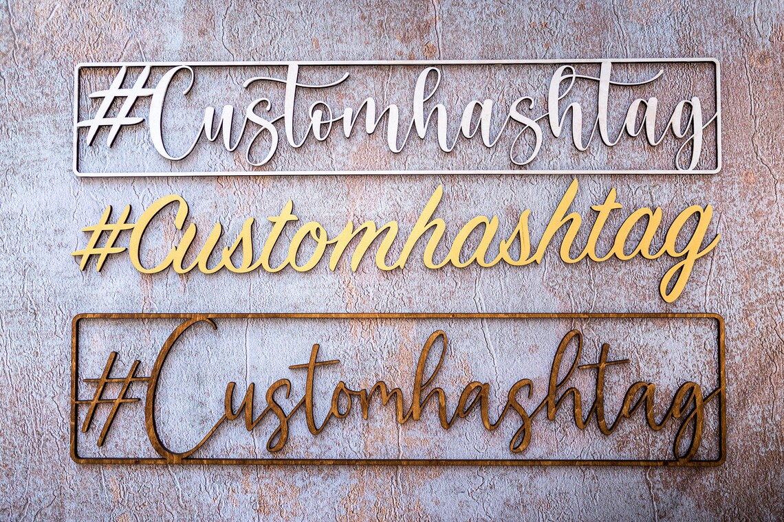 Hashtag Wedding Sign Wedding Hashtag Sign Gold Hashtag | Etsy