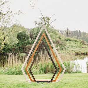 Diamond Shaped Wedding Arch Set: Alder Wood Arbor Decor - Etsy