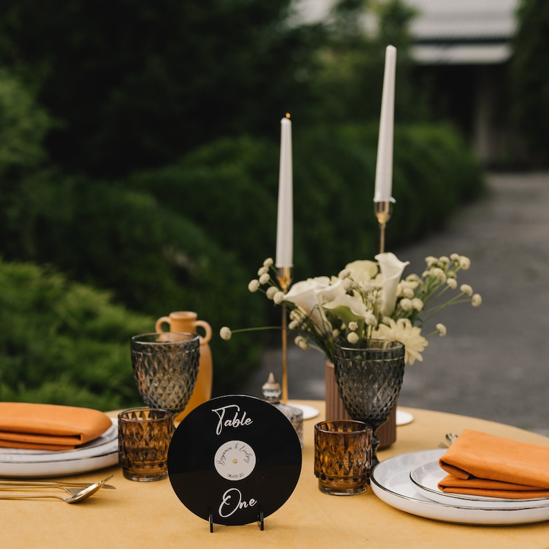 Retro Vinyl Record Wedding Table Numbers & Seating Chart Set - Etsy UK