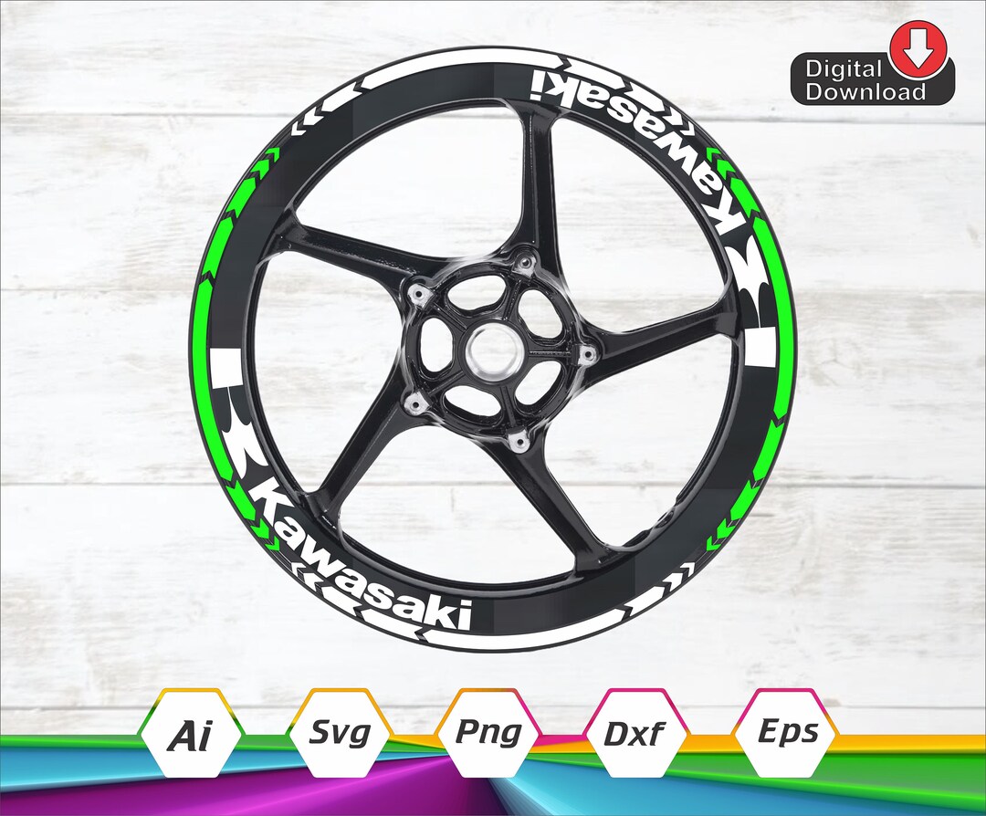 Rim Stripes Digital Vector Svg, Wheel Stickerskawasaki, Rim ...