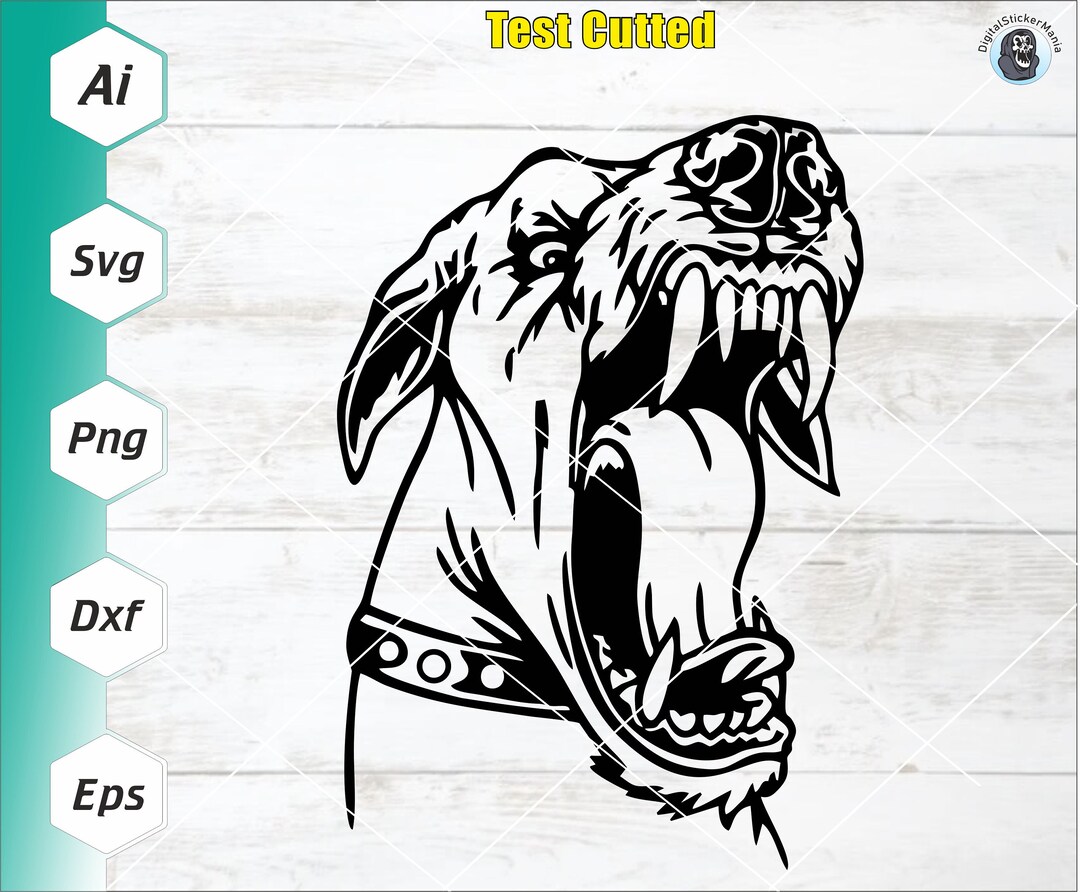 Angry Dog Barking Svg, Guard Dog Svg, Dangerous Dog Head Svg, Growling ...