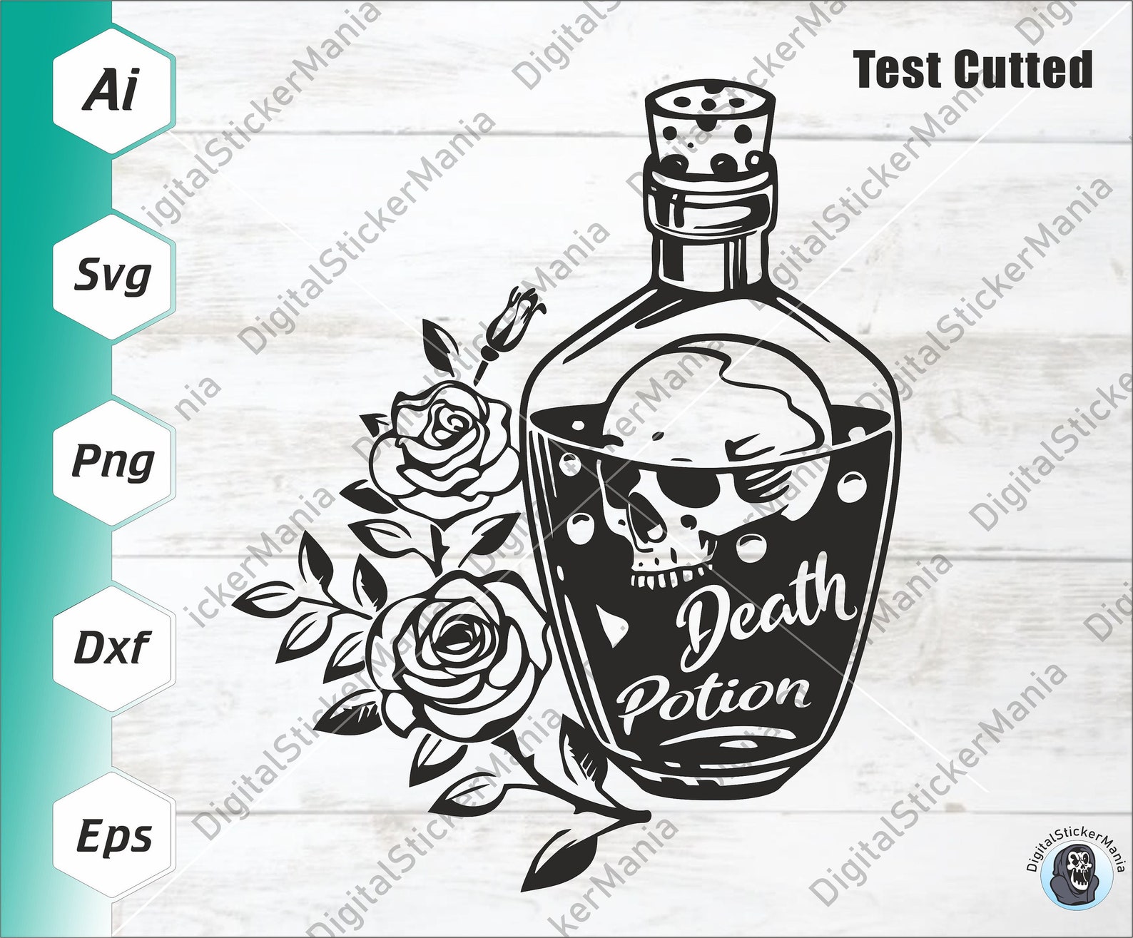 Death Potion Svg Skull in Bottle Svg Poison Potion Svg - Etsy