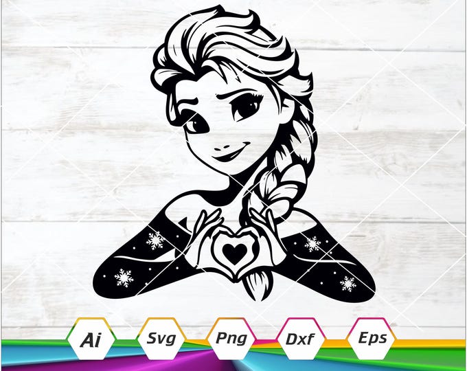 Elsa Frozen Svg, Princess Svg, Frozen Sisters Elsa Svg, Cute Elsa ...