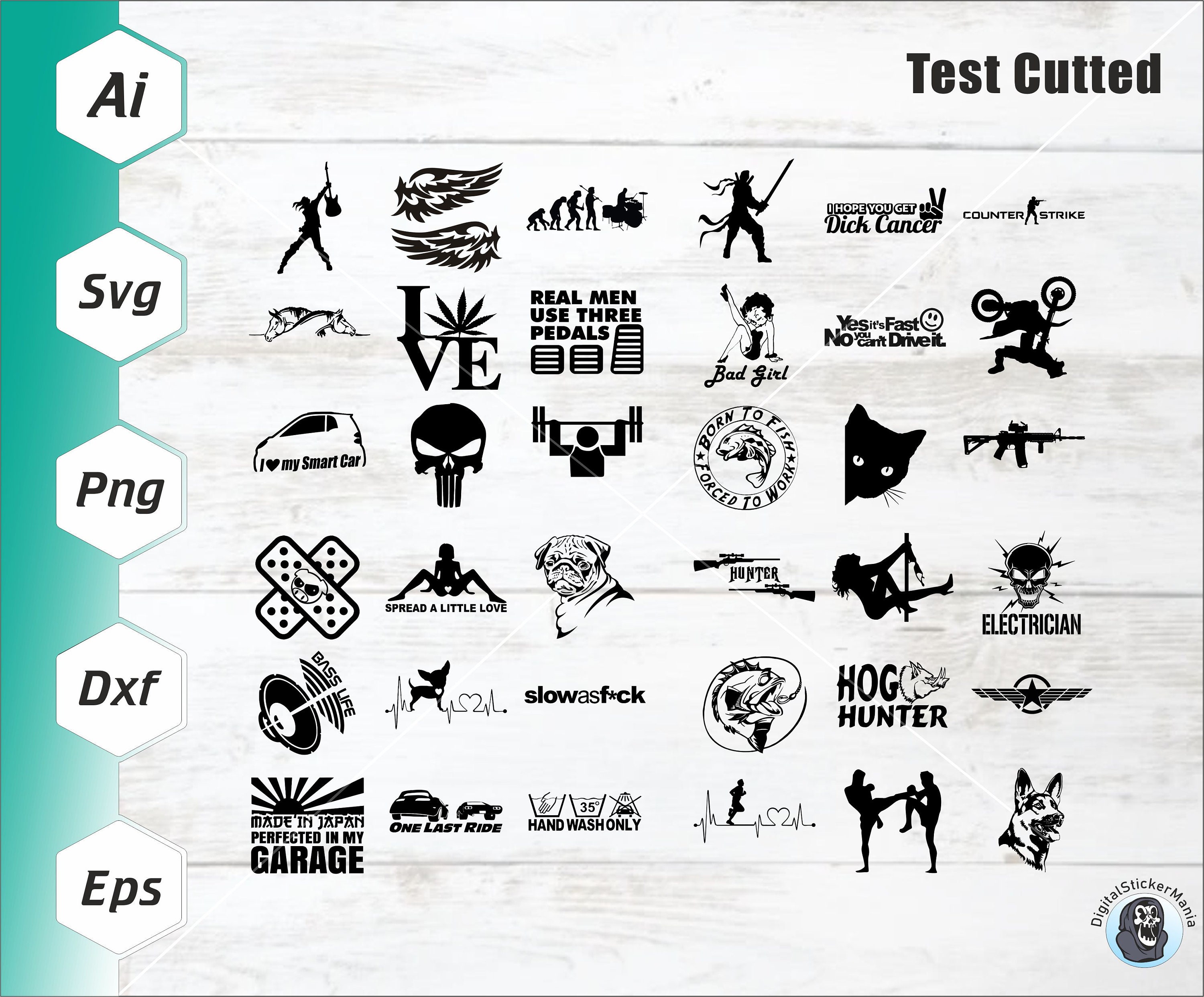 Sticker Bundle Svg Car Sticker Svg Car Decal Svg Bumper - Etsy