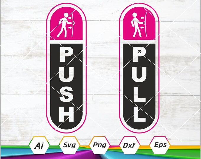 Empujar Jalar Spanish Push Pull Vinyl Sticker Decal Sign Set of 2 4"x5 ...