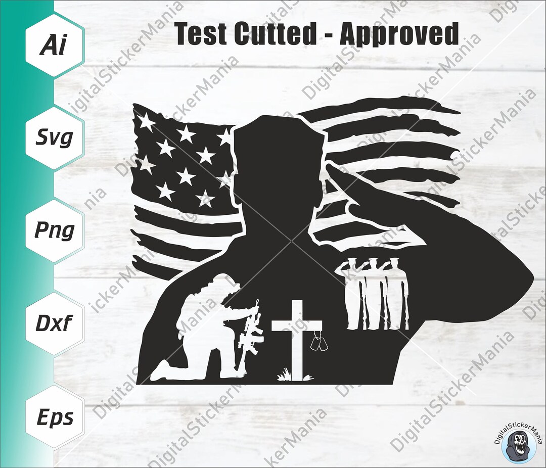 Soldier Salute Svg, Memorial Day Svg, Salute Svg, Fallen Soldier Svg ...