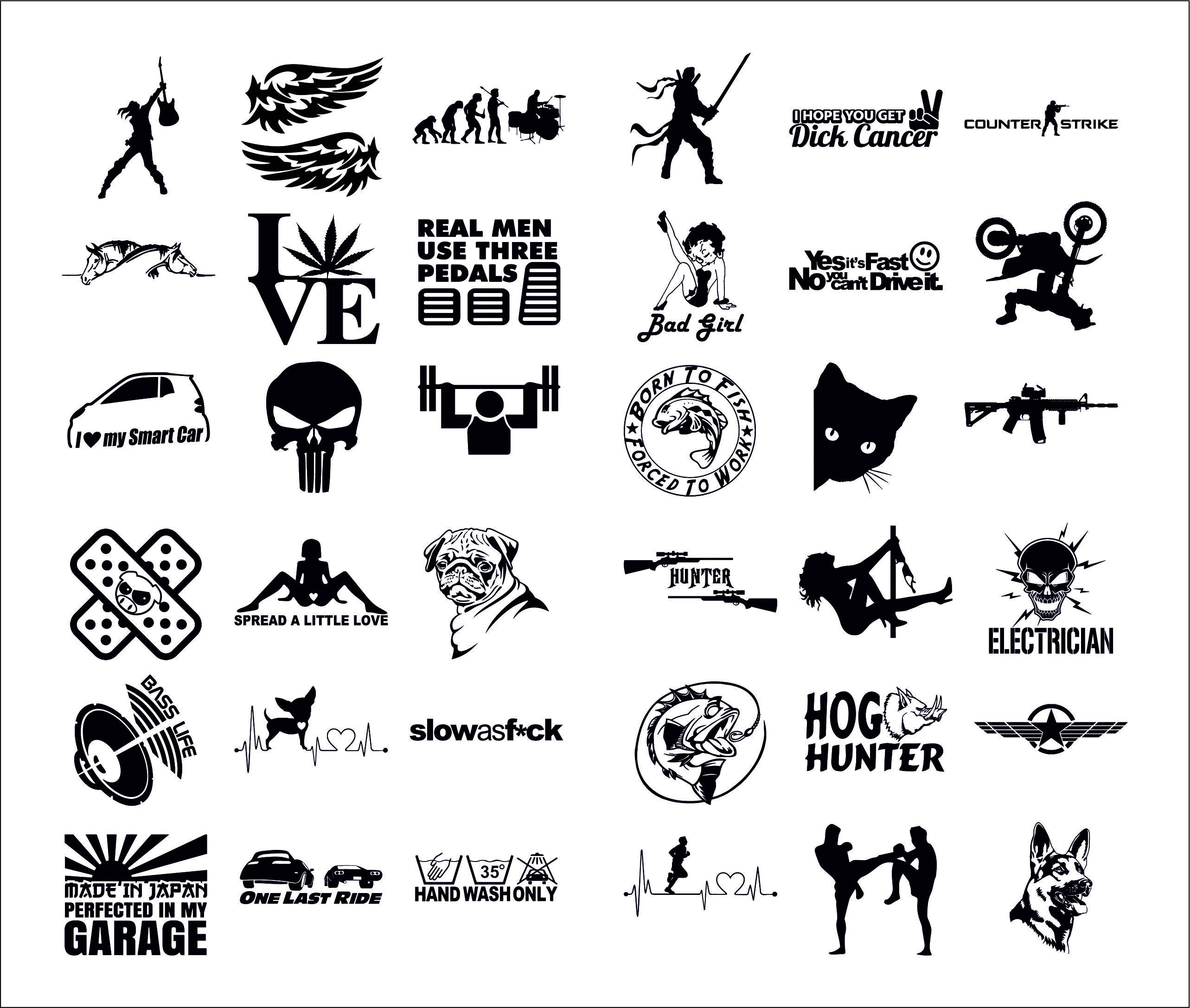 Sticker Bundle Svg Car Sticker Svg Car Decal Svg Bumper - Etsy Australia