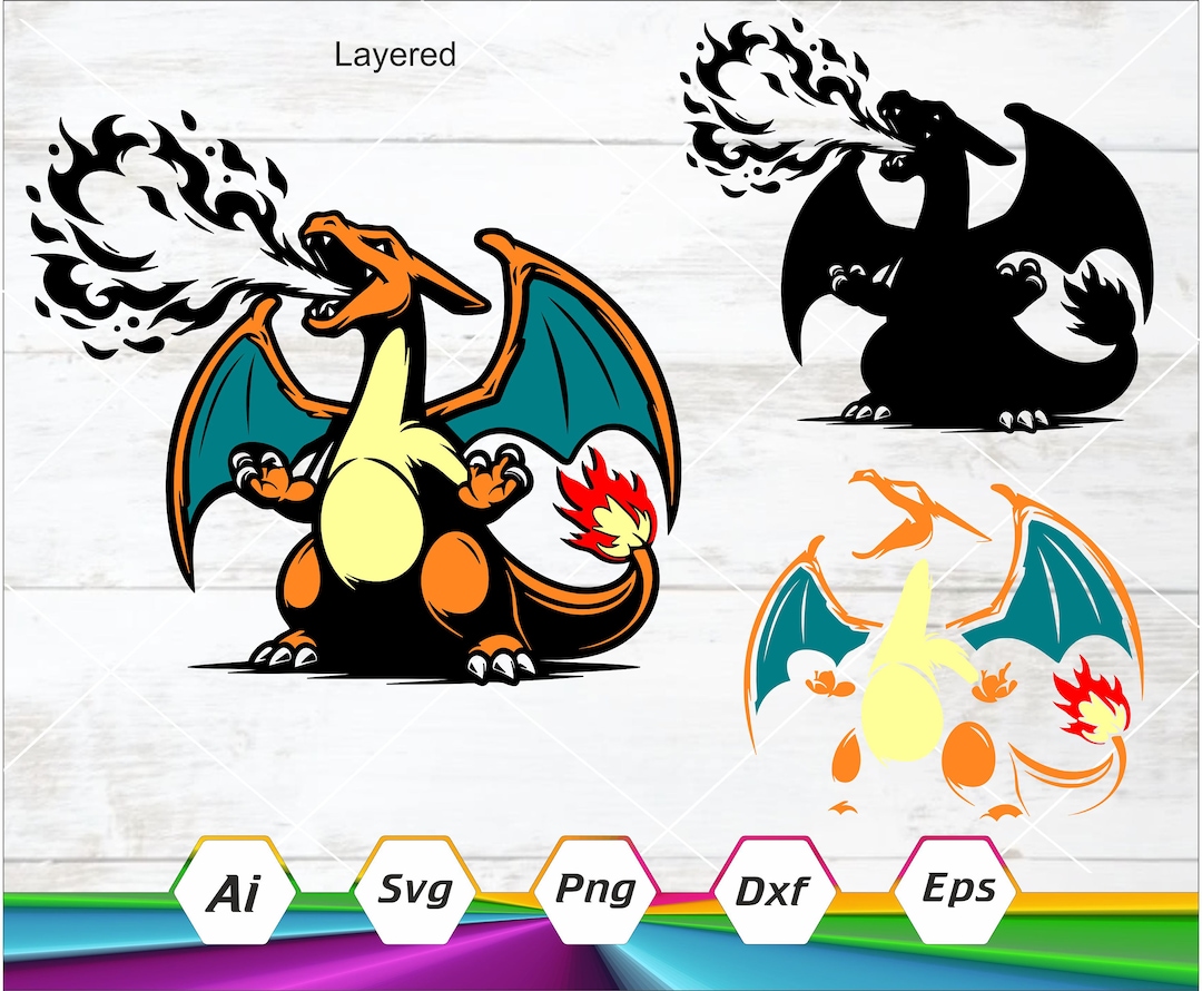 Charizard Svg, Cricut Svg, Silhouette Svg, Cameo Svg, Cut File Svg ...