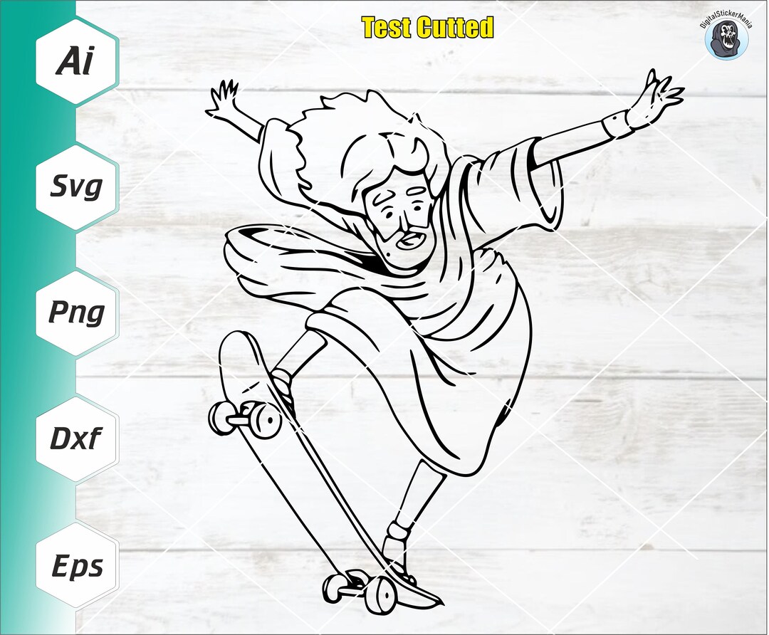 Jesus Skating Svg, Son of God on Board, Religious Christian Catholic ...