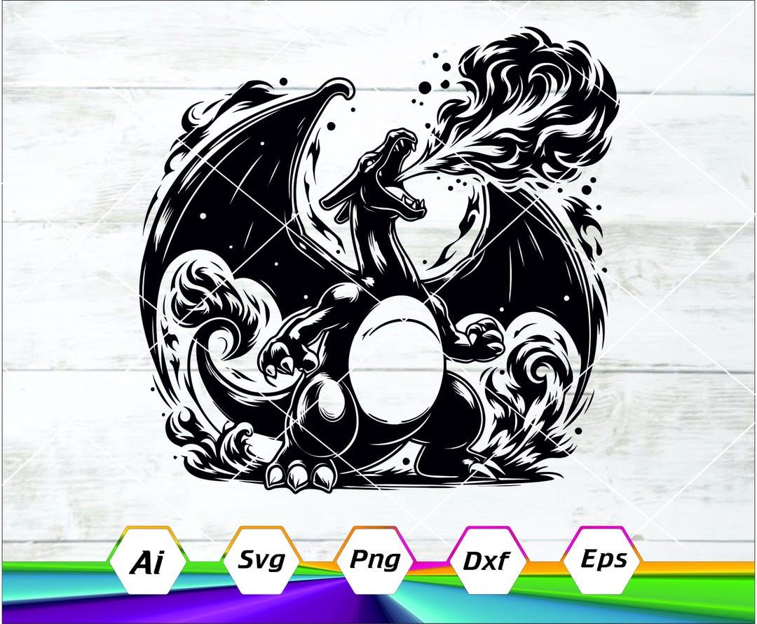 Charizard Svg, Cricut Svg, Silhouette Svg, Cameo Svg, Cut File Svg ...