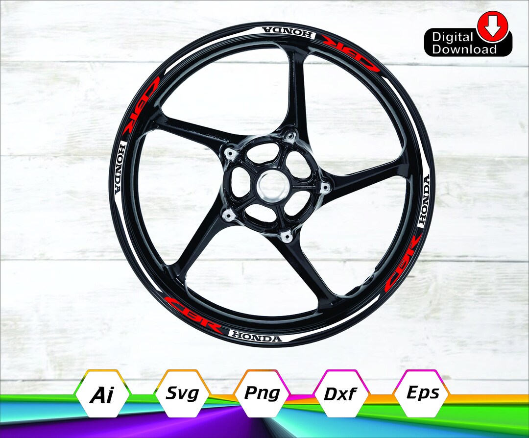 Rim Stripes, Digital Vector Svg, Wheel Stickershonda, Rim Stickerscbr ...