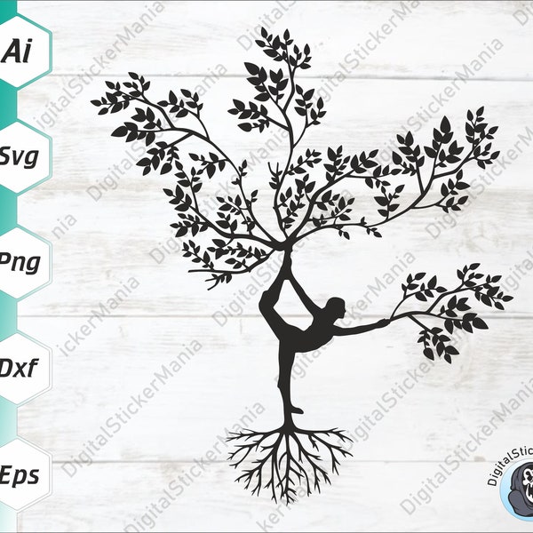 Tree of Life Yoga Pose Svg - Etsy