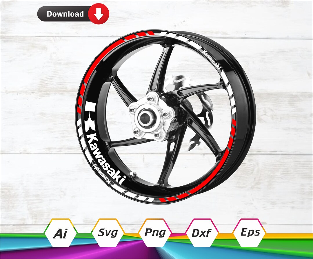 Rim Stripes Digital Vector Svg, Wheel Stickerskawasaki, Rim Stickers ...