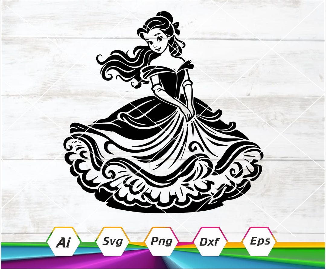 Beauty and the Beast Svg, Belle Svg, Enchanted Rose Svg, Silhouette Svg ...