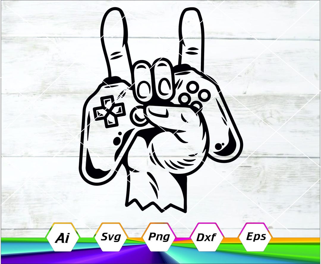 Gamer Svg, Gamer Hand Svg, Rock Sign Svg, Hand Grasping Game Controller ...